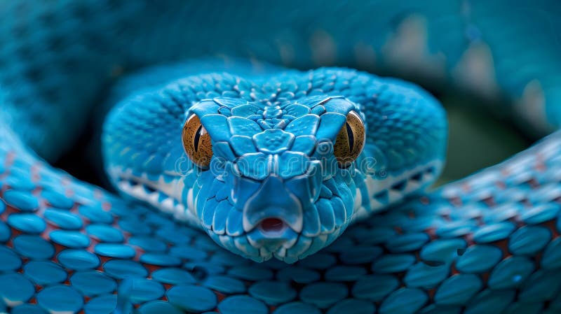 Close-Up View of a Blue Viper Snake. this is AI Generative Image. Stock ...