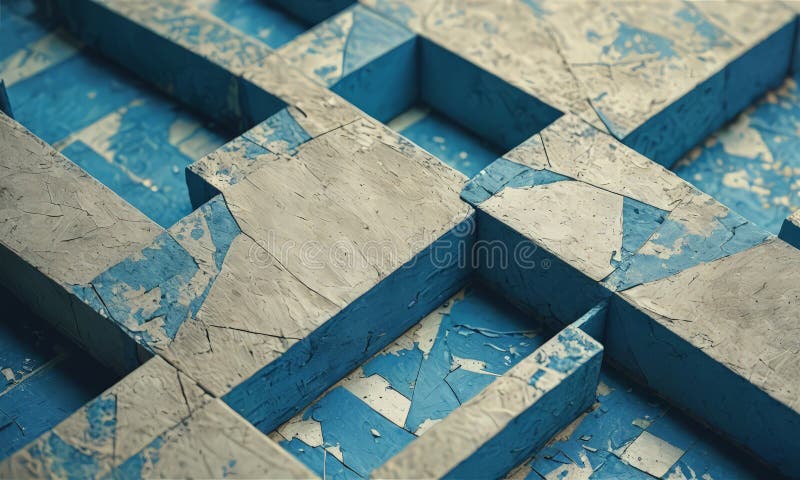 Close-up View Blue and White Geometric Pattern, Featuring Mix Blue and ...
