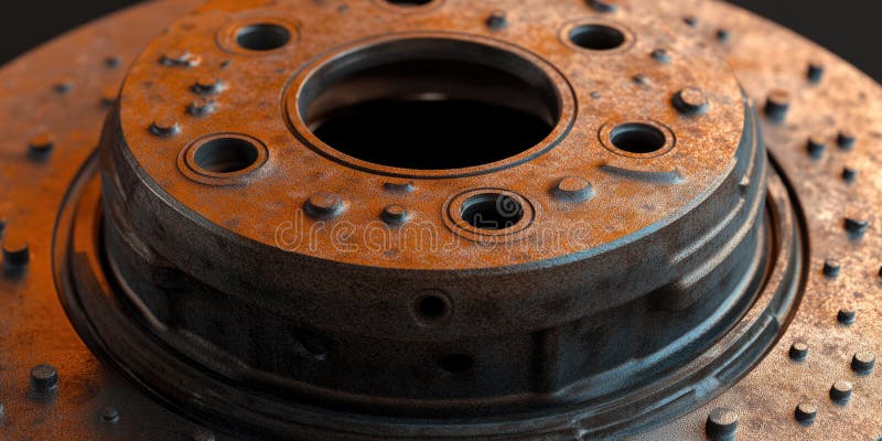 The Close Up of Brake System with Black Caliper Cover. Stock Photo ...