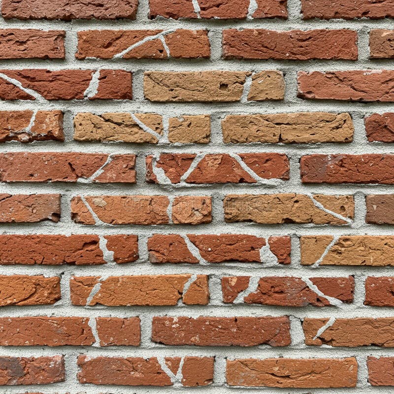 A Close-up View of a Brick Wall Showing a Mix of Reddish-brown and ...