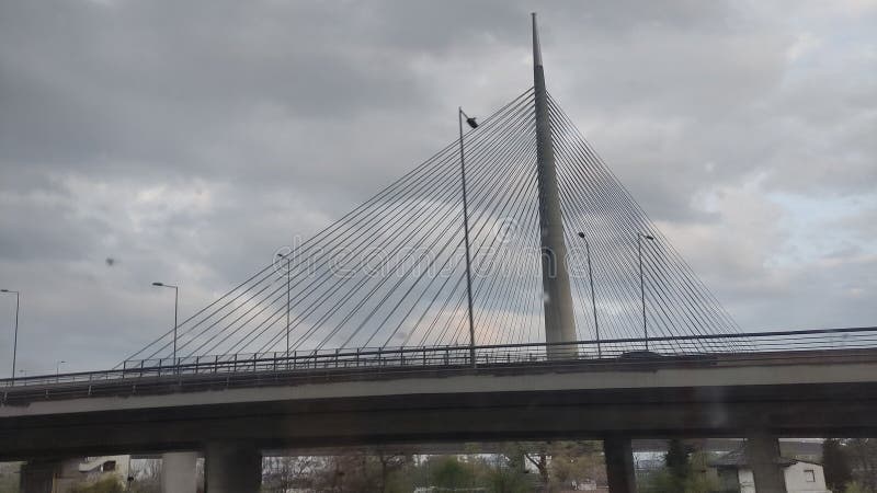 A Close-up View of the Bridge Construction in Cloudy and Rainy Weather ...