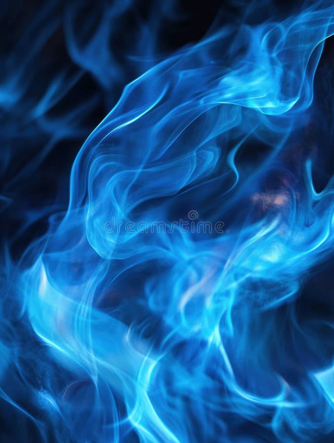 Close Up View of a Bright Blue Gas Flame Creating an Intricate Display of Light and Movement in ...