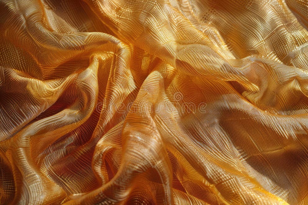 Close-up View of Bright Yellow Fabric Texture Stock Image - Image of ...