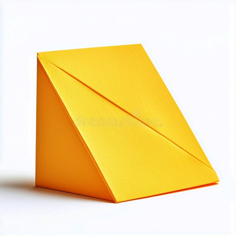 A Close Up View of a Bright Yellow Origami Structure with Sharp Angles ...