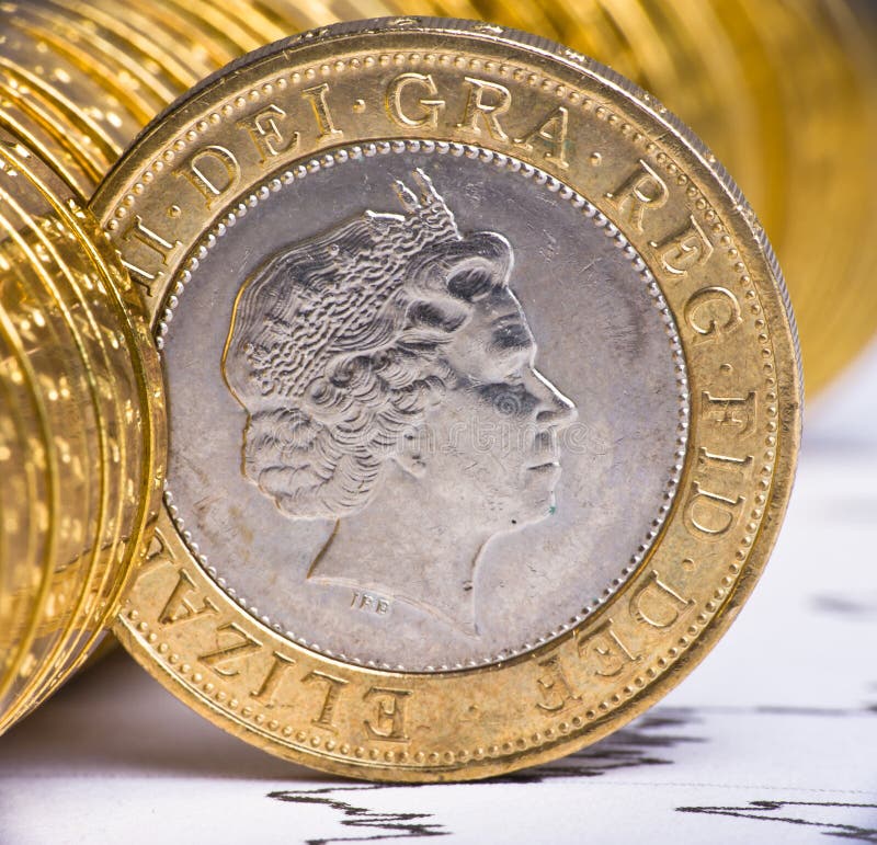 Close Up of New British Pound Coins. Editorial Stock Photo - Image of ...