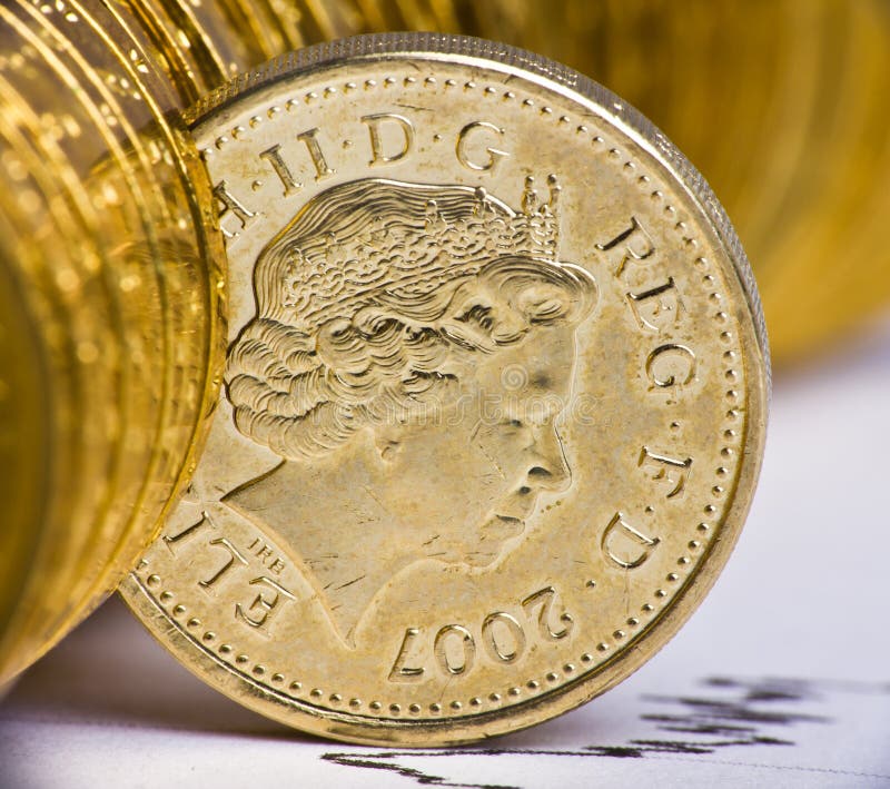 Close Up View of British Currency Editorial Stock Image - Image of coin ...