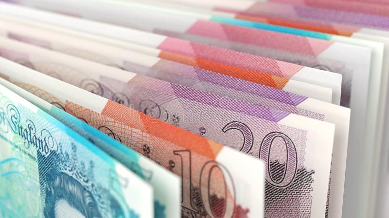 Close-up View of British Pound Banknotes in Different Denominations ...