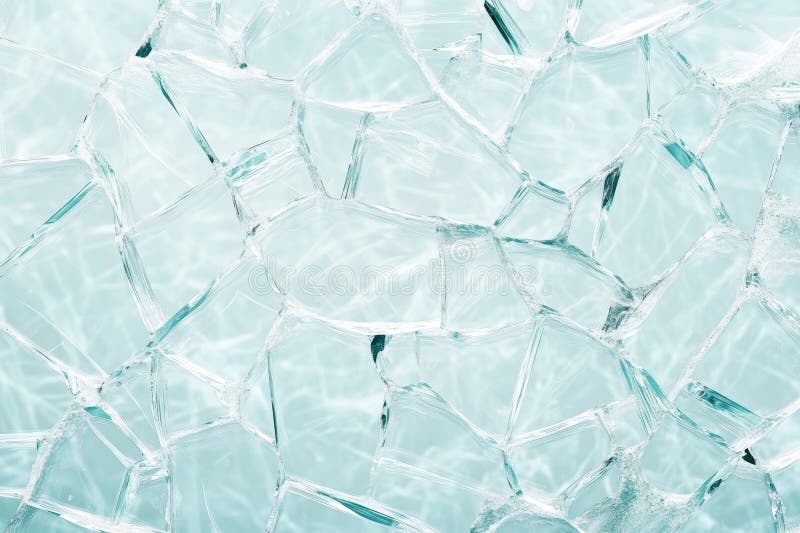 A Close-up View of Broken Glass Pieces Reflecting Light in an Abstract ...