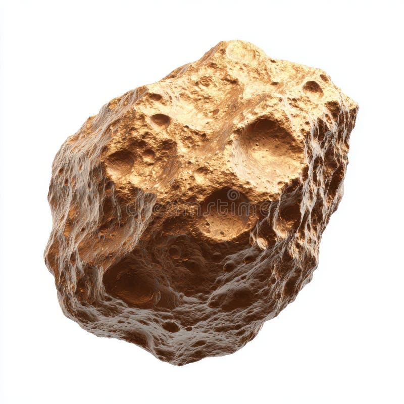 Bronze Asteroid on White Background Stock Illustration - Illustration ...
