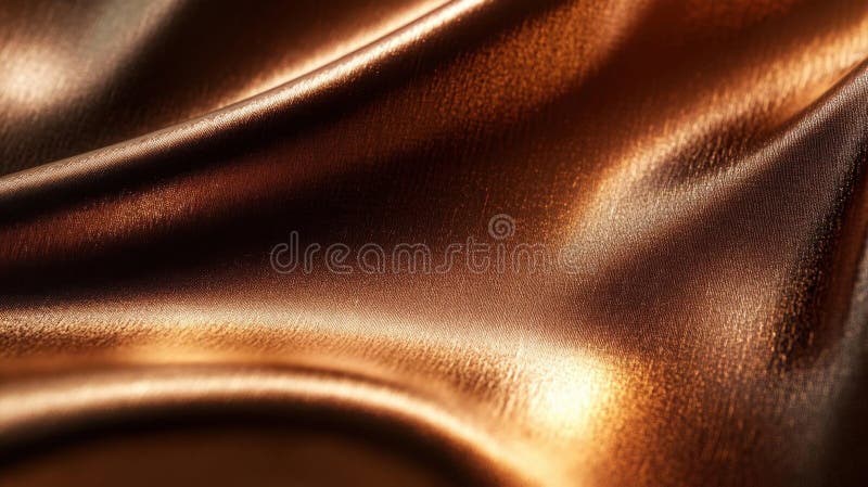 Close Up View of Brown Satin Fabric with Light Reflecting Off Its ...