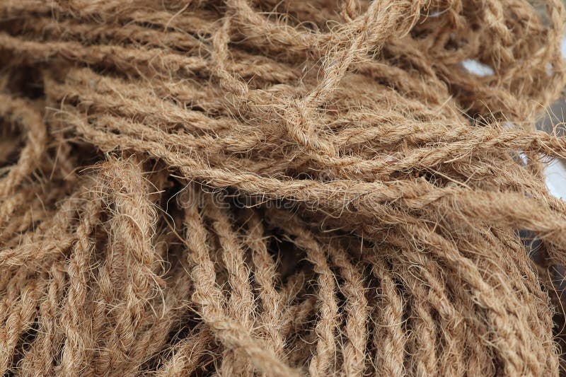 Close-up View of a Brown Twisted Rope Stock Photo - Image of braided ...