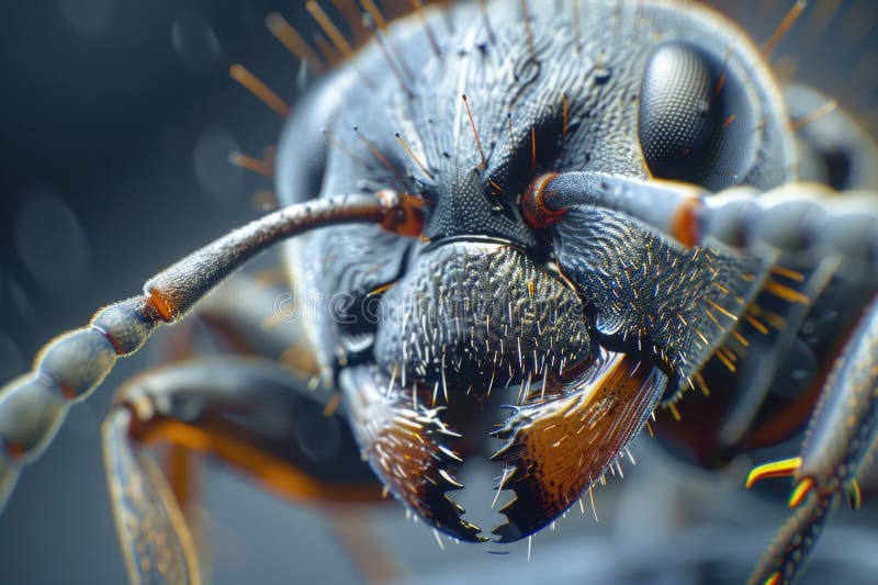 Close Up View of a Bug S Face with Intricate Details and Textures Stock ...