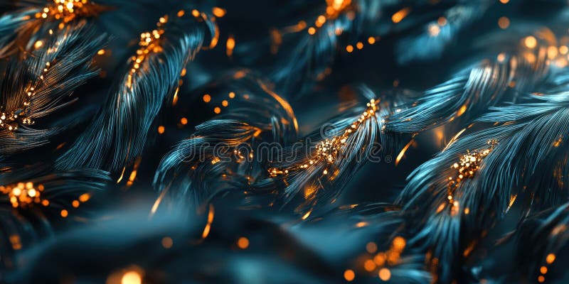 A Close-up View of a Bunch of Blue Feathers Stock Photo - Image of ...