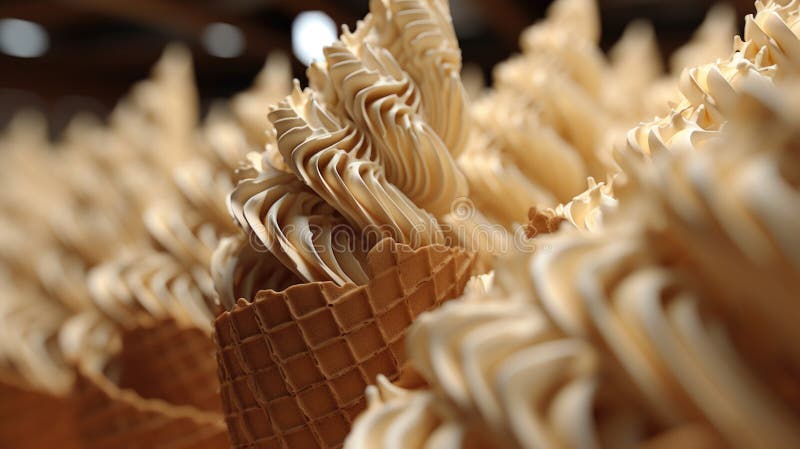 Close-up View of Bunch of Ice Cream Cones. Perfect for Adding Sweet ...