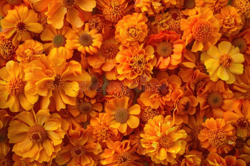 Close-up View of a Bunch of Orange Flowers Stock Image - Image of ...