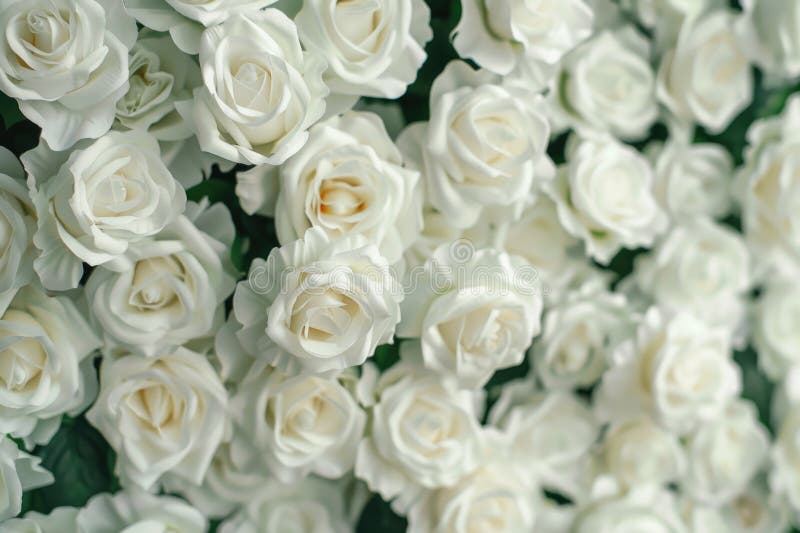 A Close-up View of a Bunch of White Roses Stock Photo - Image of botany ...