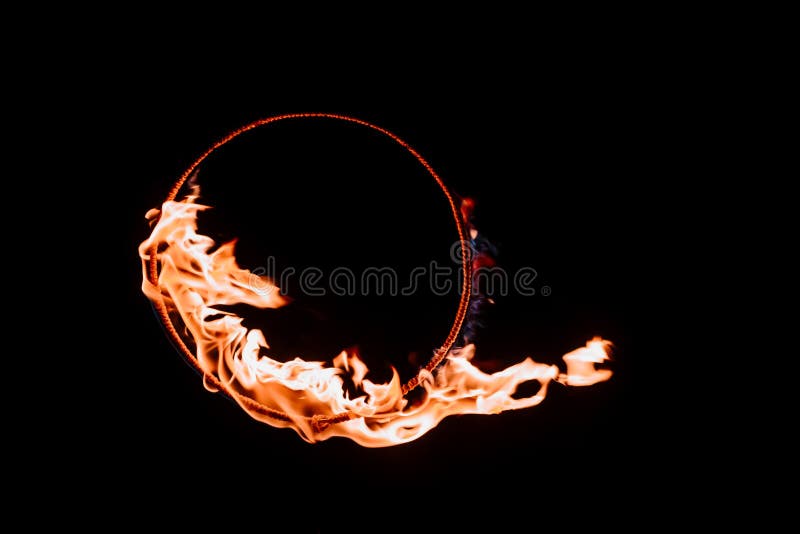 Close Up View of Burning Circle Figure Stock Photo - Image of light ...