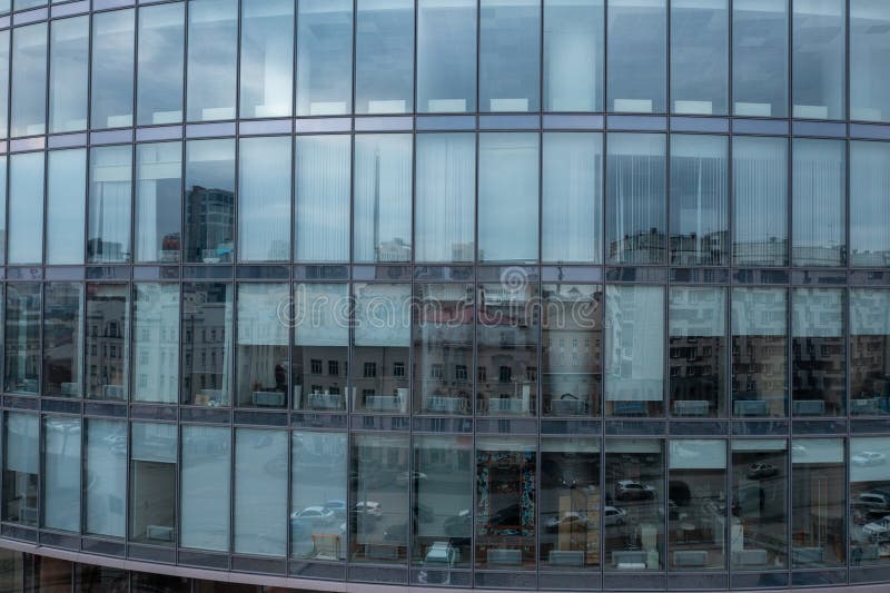 Close Up View of Business People Working in Offices from Skyscraper ...