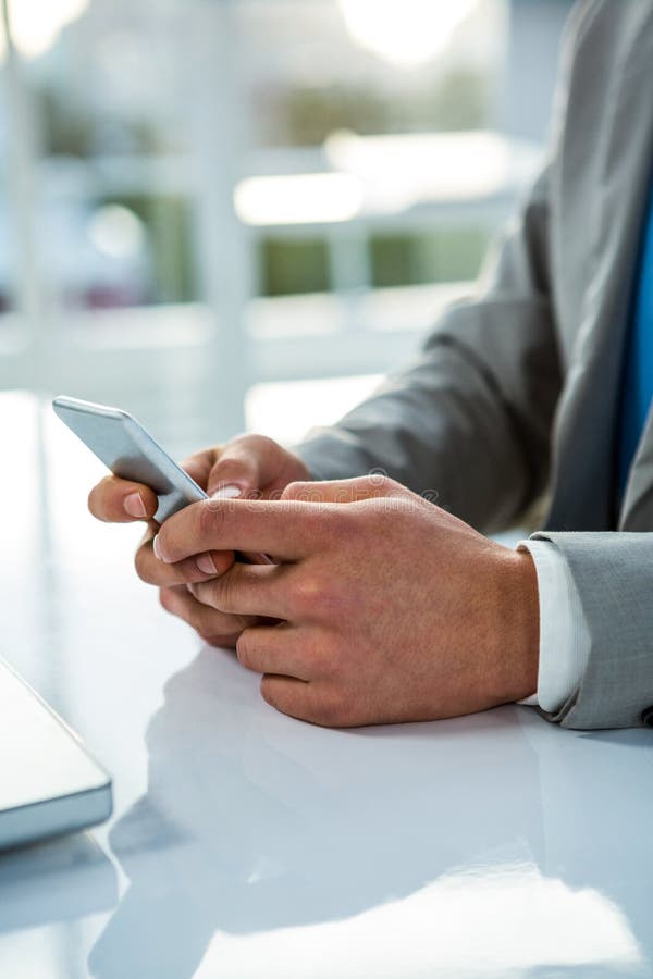 Close Up View of a Businessman Using His Phone Stock Image - Image of ...