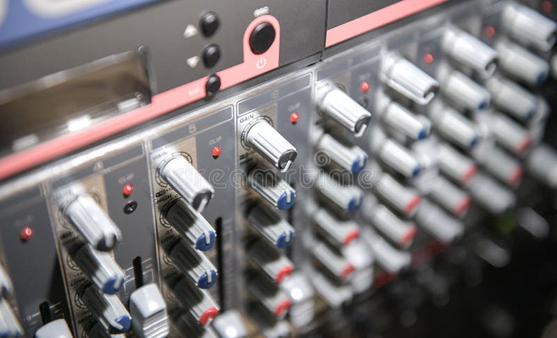 Close Up View of the Buttons of a Sound Mixer Stock Image - Image of ...