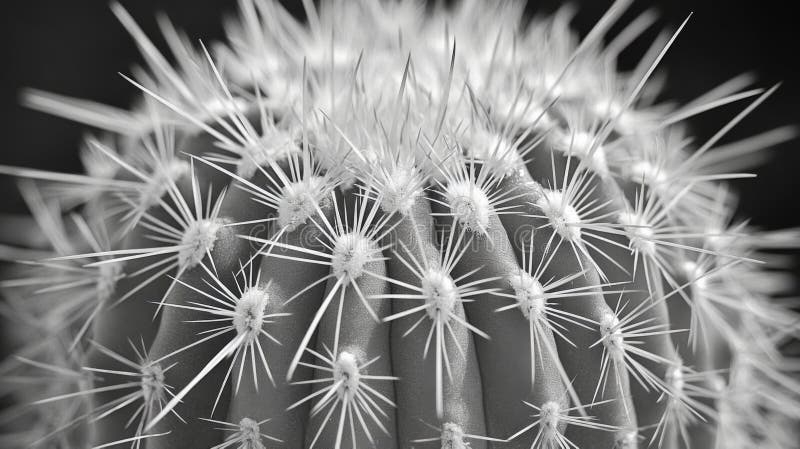A Close Up View of a Cactus with Sharp Spines Stock Illustration ...