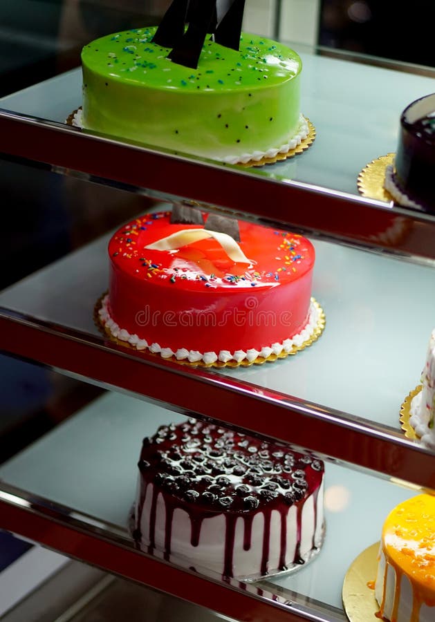 Close-up View of of Cakes in Display Uni Stock Image - Image of ...