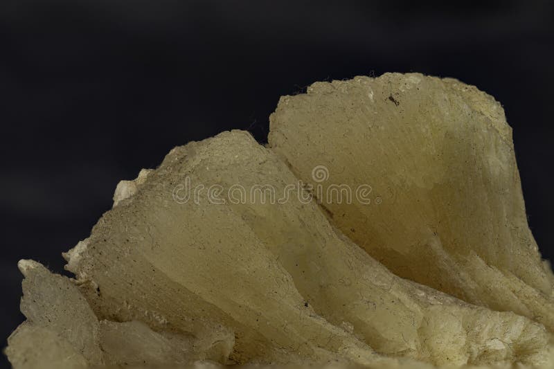 Close-Up View of Calcite Crystals on Dark Background, Accentuating ...