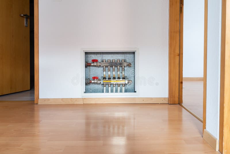 Close Up View of Calculating Controls for Underfloor Heating System ...