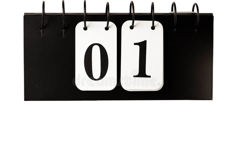 Close Up View of Calendar with Selected Date 01 Isolated on White ... Close Up View of Calendar with Selected Date 01 Isolated on White ...