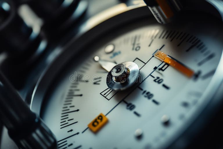 Close-up View of a Calibrated Instrument Showing Precise Measurements ...