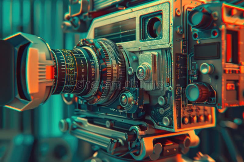 A Close-up View of a Camera Sitting on a Tripod, Ready for Use Stock ...