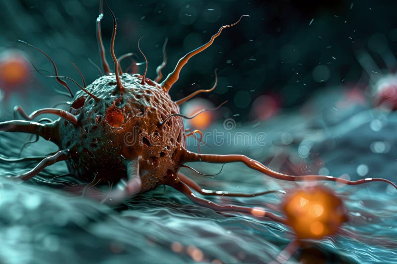 Close-Up View of Cancer Cell with High-Resolution Detailing Abnormal ...