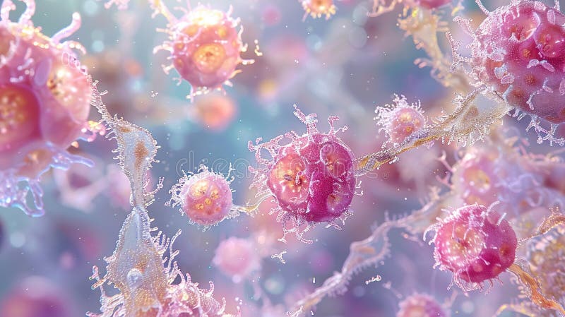 Microscopic View of Cancer Cells Stock Illustration - Illustration of ...