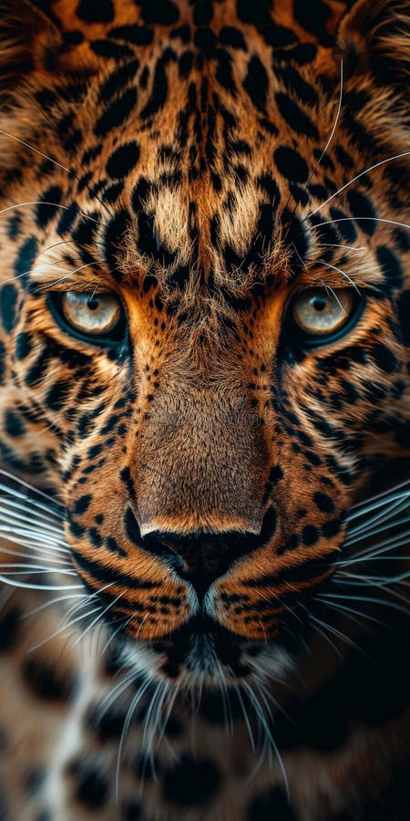 Close Up of a Leopards Face Stock Illustration - Illustration of ...