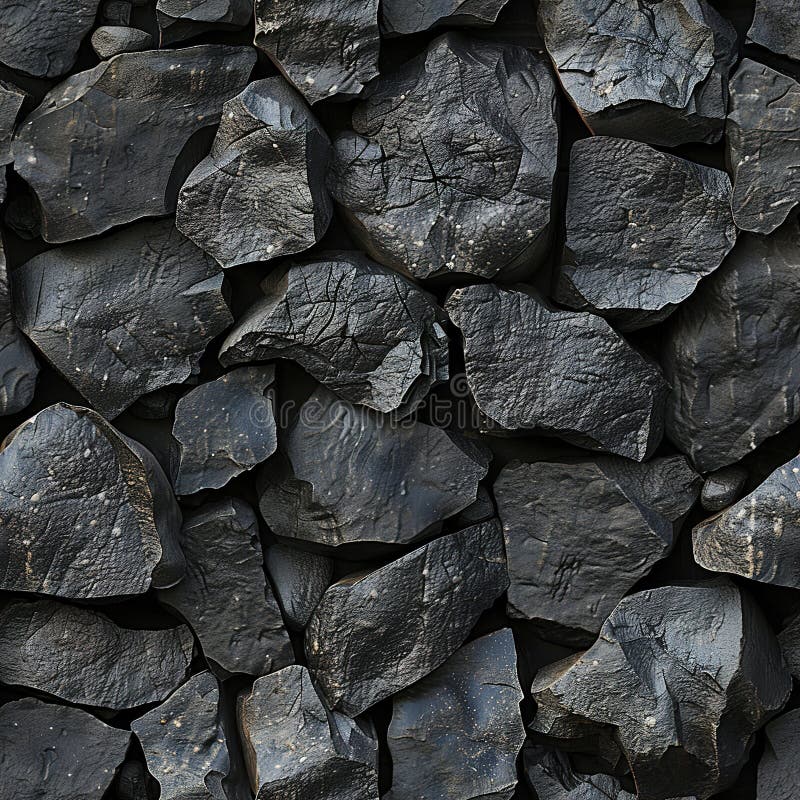 Close Up View of a Black Rock Wall, Seamless Pattern Stock Image ...