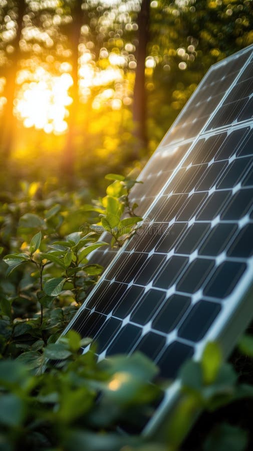 Close-up View Capturing the Texture of a Solar Panel Reflecting ...