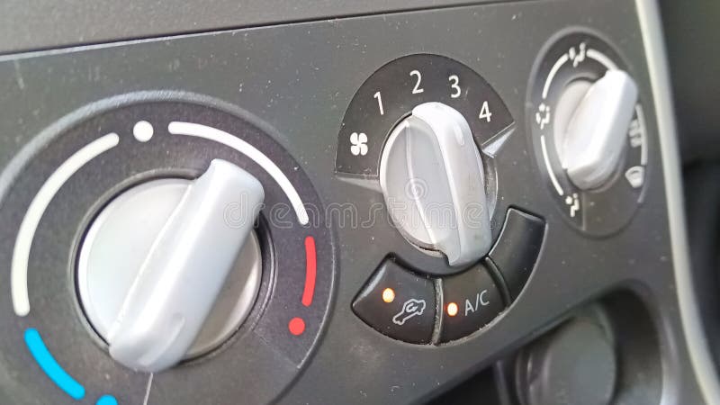 View of Car Air Conditioning Panel Stock Image - Image of cold, control ...