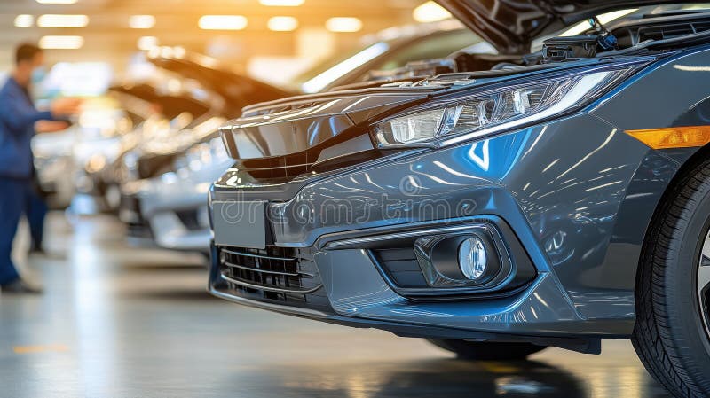Close Up View of Car in Dealership, Showcasing Its Features and Design ...