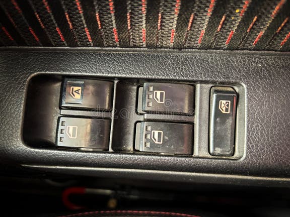 Car Power Window Controls Panel Stock Image - Image of features, black ...