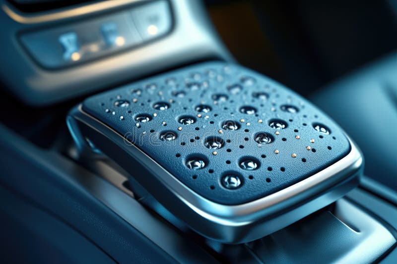 Luxury Car Interior Detail: Modern Footrest Pedal with Water Droplets ...