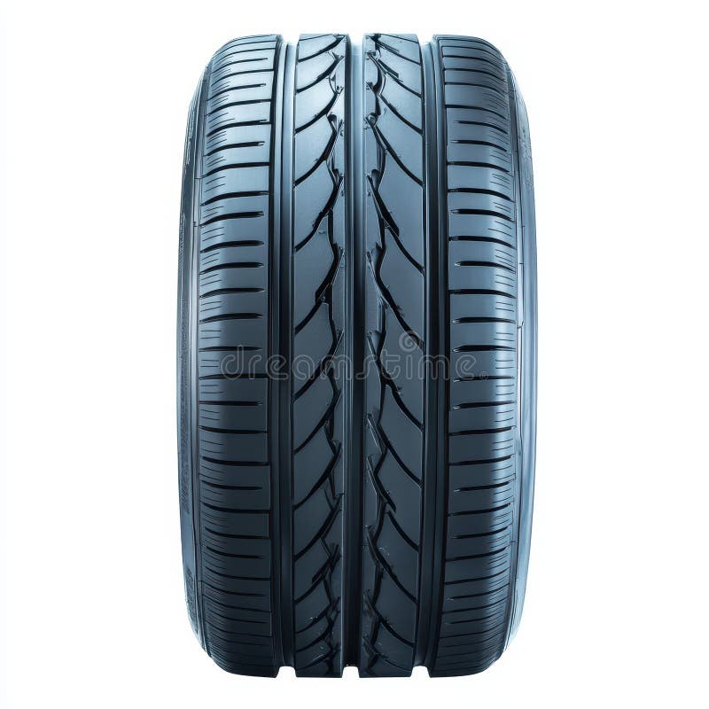 A Close-up View of a Car Tire Showcasing Its Tread Design and Structure ...
