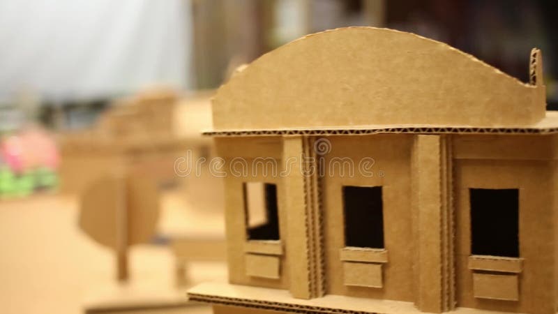 Close Up View of Cardboard House Miniature on Stock Video - Video of ...