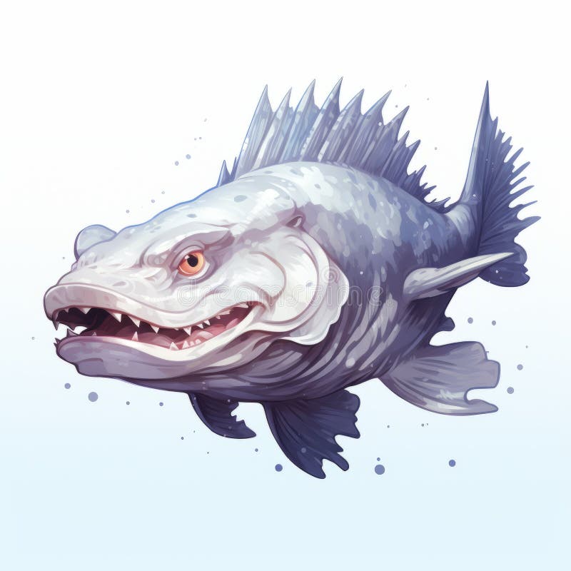 Detailed Catfish Close-up Illustration on White Background in 8k ...