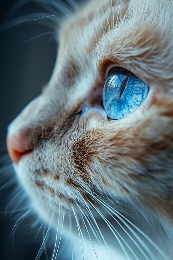 Close Up View of Cats Face Highlights Its Striking Blue Eyes ...