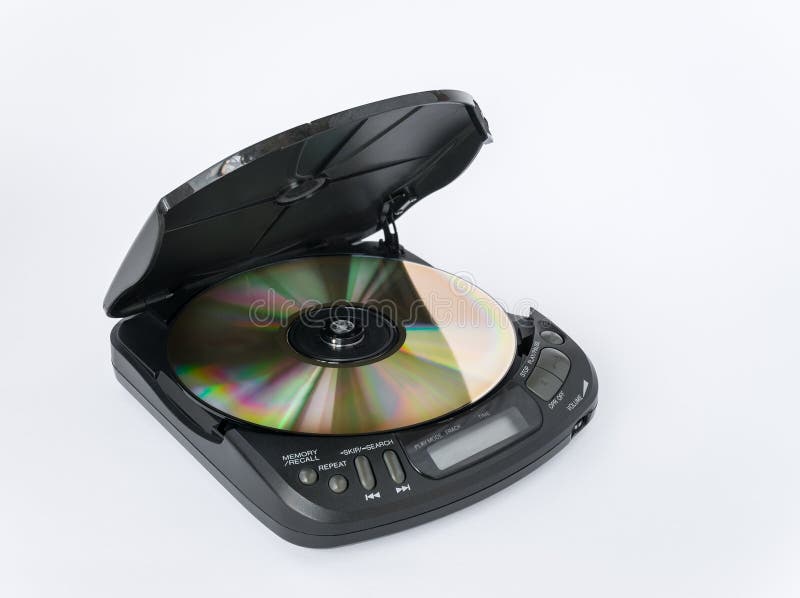 Close-up View of CD Player with Open Lid and Golden CD Inside Stock ...