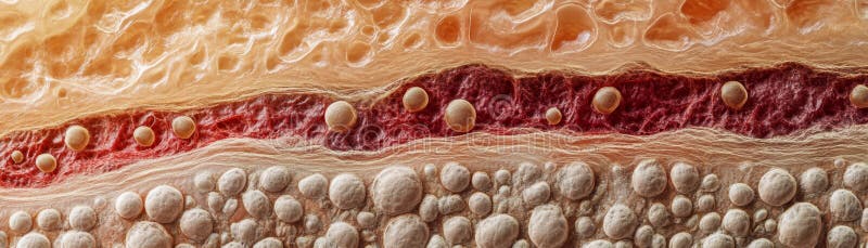 Close-up View of Cellular Structures Showcasing Layers of Tissue with ...
