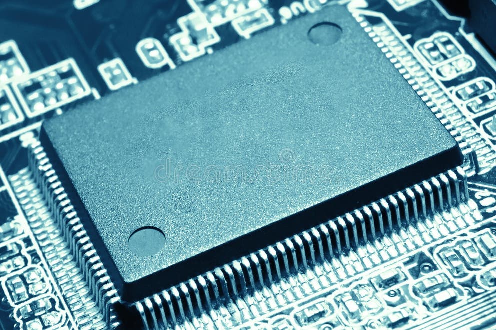 Close Up View of Central Computer Processor CPU Blank Microchip for ...