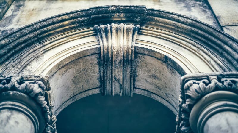 Keystone Detail Joining Marble Columns and Arch, Supporting ...