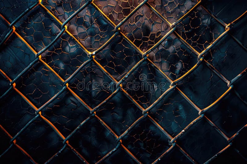 A Close-up View of a Chain Link Fence Stock Photo - Image of rustic ...