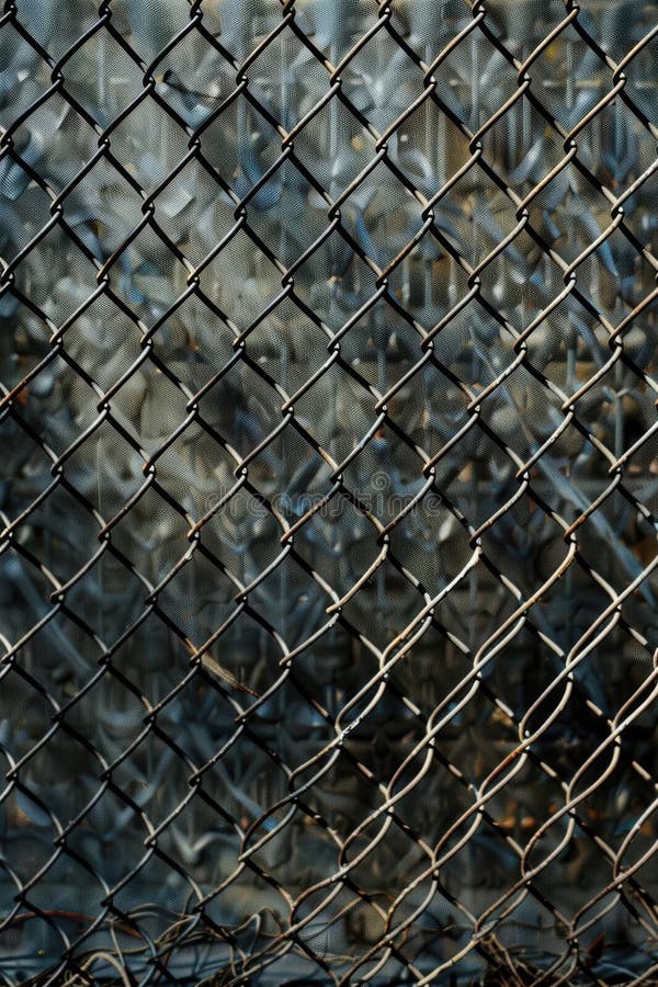 A Close-up View of a Chain Link Fence with a Textured and Rusted ...